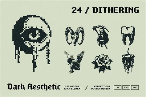 Dark Aesthetic Dithering Graphics On Yellow Images Creative Store 147490