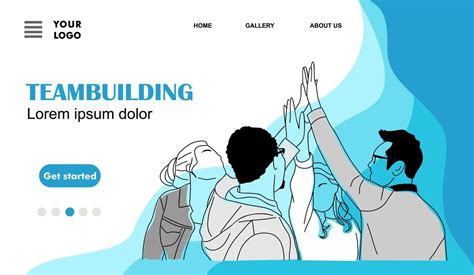 Team Building Team Work Concept Landing Page 54956801 Vector Art At Vecteezy