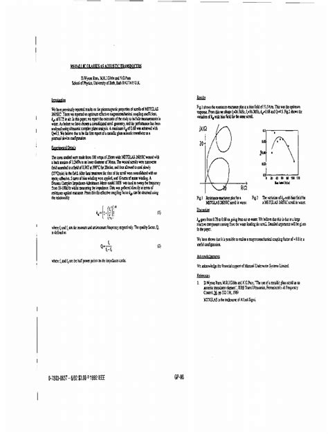 Metallic Glasses As Acoustic Transducers Ieee Conference Publication Ieee Xplore