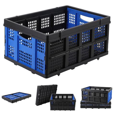 Danolapsi Collapsible Plastic Crate Collapsible Storage Bins Foldable Storage Basket Stackable