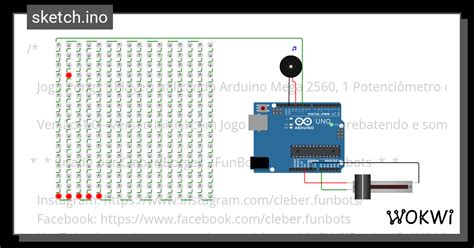 Pong Game Cleber Borges Neopixel 16x16 Wokwi Esp32 Stm32 Arduino