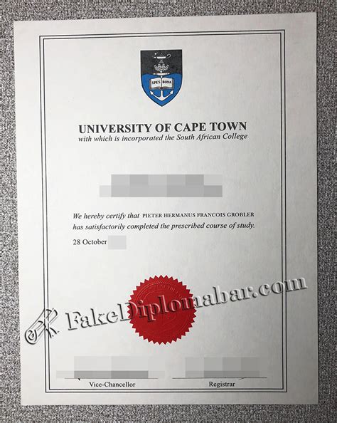 Buy A University Of Cape Town Diploma Replica From South Africa