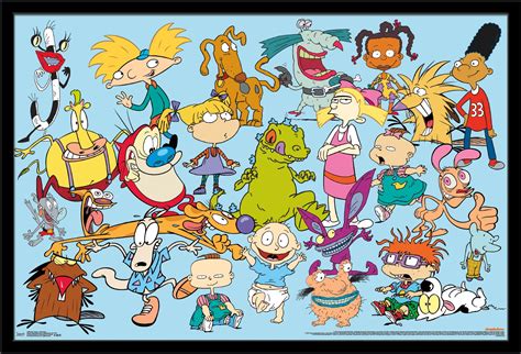Nickelodeon Characters Wall Poster 22375 X 34 Framed