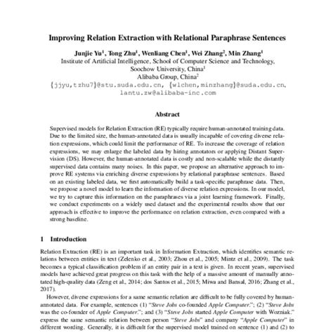 improving relation extraction with relational paraphrase sentences acl anthology