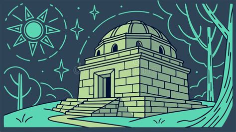 Compass With An Ancient Grand Observatory Structure Vector Design Generative Ai Stock Vector