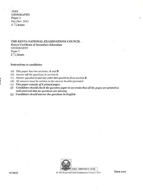 Kcse 2013 Geography P2 Pdf