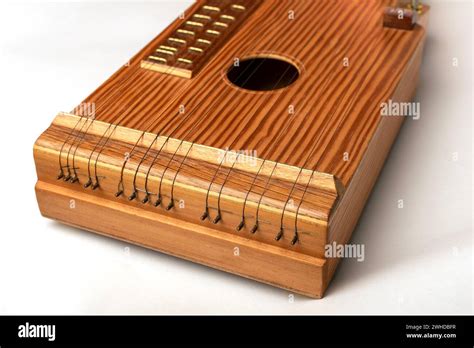 Vintage Zither Stringed Musical Instrument Strings Fretboard Soundhole Bridge Pins Old