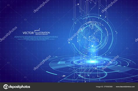 Three Dimensional Interface Technology Science Fiction Scene Stock