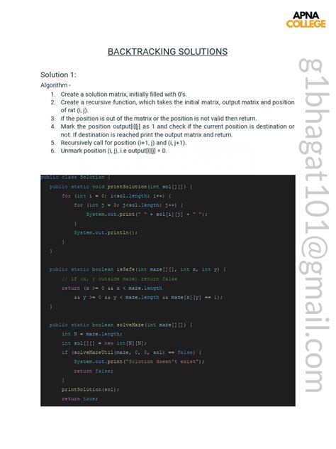 Backtracking Solutions Pdf Algorithms Computer Programming
