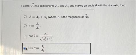 solved if vector vec a ﻿has components ax ﻿and ay ﻿and