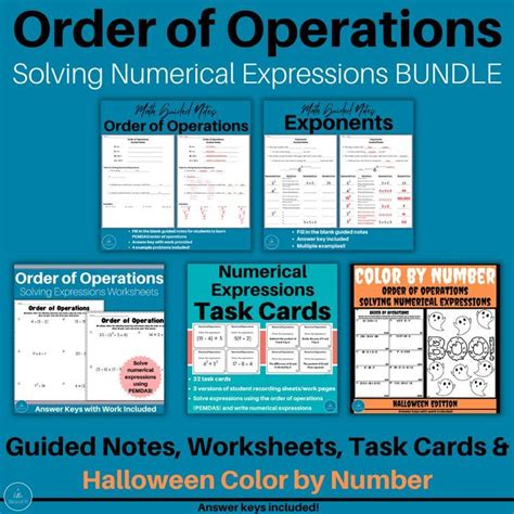 numerical expression practice order of operations halloween math