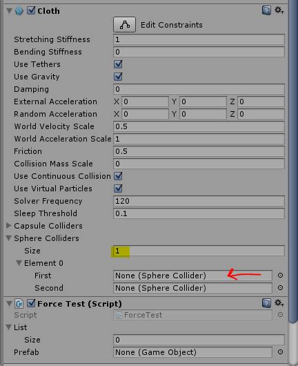 Add Collider To Cloth Component In Run Time Via Script Questions