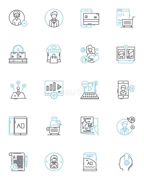 Advertising Strategy Linear Icons Set Segmentation Positioning Differentiation