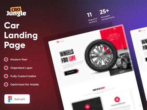 car landing page figma template ui4free