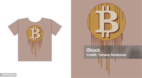 동전 비트 코인의 가상 기호 미래 디지털 돈 티셔츠 프린트 디자인을 위한 그래픽 T 셔츠에 대한 스톡 벡터 아트 및 기타 이미지 T 셔츠 개념 개념 기호 Istock