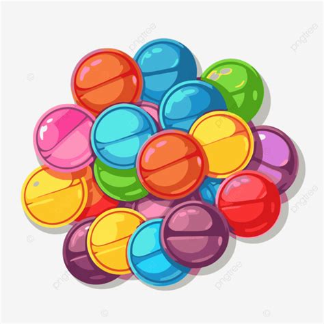 Tablet Obat Berwarna Vektor Orang Pintar Stiker Kartun Png Dan