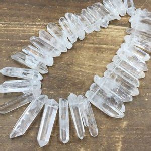 Large Clear Quartz Crystal Points Polished Rock Quartz Beads Top