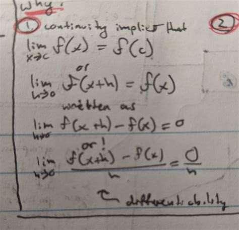 Calculus Confirmation Of Proof That Differentiability Implies