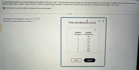 Solved An Exponential Equation Is A Nonlinear Regression