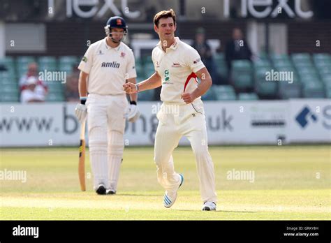Rob Taylor Of Leicestershire Celebrates The Wicket Of Jaik Mickleburgh
