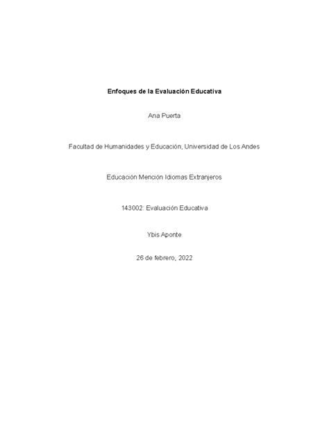 Enfoques En La Evaluación Educativa 143002 Análisis Teórico