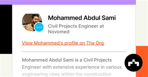Mohammed Abdul Sami Civil Projects Engineer At Novomed The Org