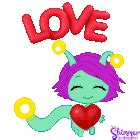 Shimmer The Glowworm Love Sticker Shimmer The Glowworm Love Heart