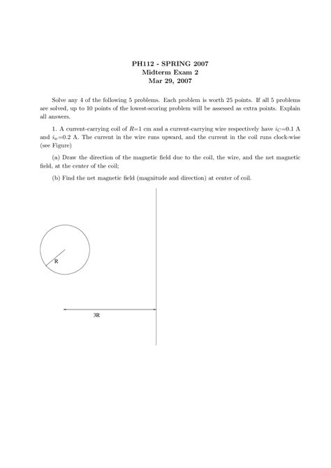 Midterm Exam 2 Spring 2007 General Physics With Calculus Ii Ph