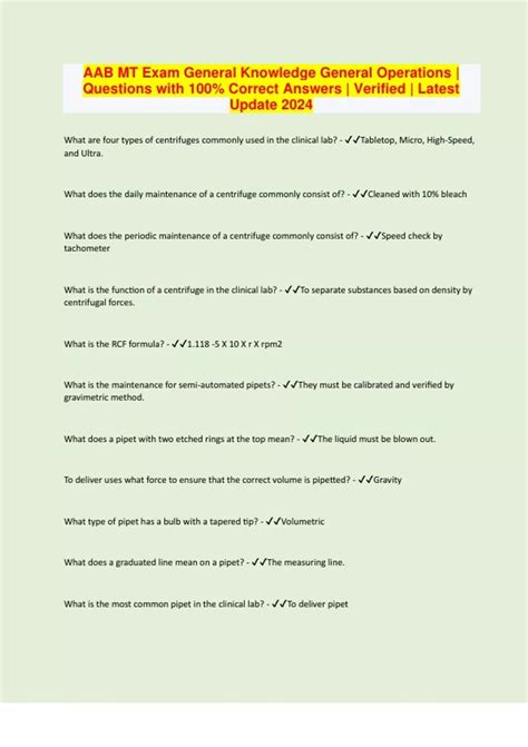 Aab Mt Exam General Knowledge General Operations Questions With 100
