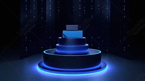 제품 프로모션 디스플레이의 3d 렌더링으로 강조된 자정 판매 연단 배경 제품 판매 배경 연단 배경 제품 디스플레이 배경 이미지 Hd 제품 판매 연단 제품