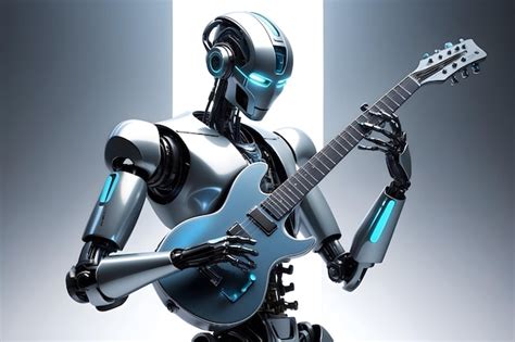 Premium Photo A Robot Playing A Guitar