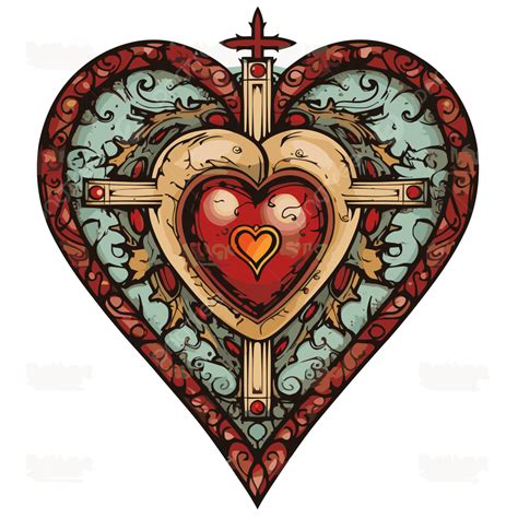 내부에 십자가가 있는 심장 벡터 스티커 클립 아트 십자가와 십자가 디자인 만화 구식 마음 상표 클립 아트 Png 일러스트 및 벡터 에 대한 무료 다운로드 Pngtree