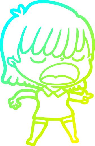 큰 소리로 말하는 만화 여자의 차가운 그라데이션 선 그림 그라데이션에 대한 스톡 벡터 아트 및 기타 이미지 그라데이션 낙서 드로잉 등장인물 Istock