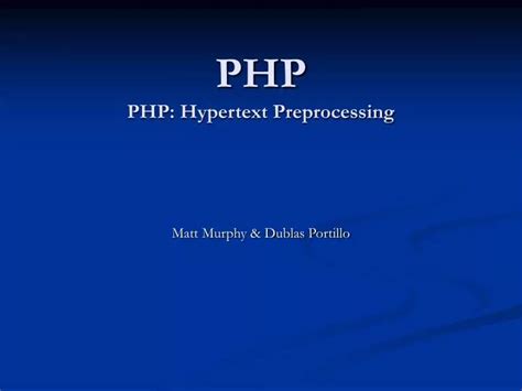 Ppt Php Php Hypertext Preprocessing Powerpoint Presentation Free