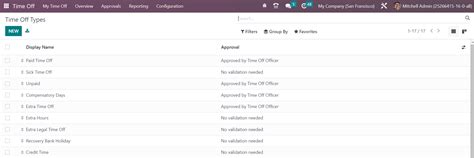 Time Off Types In Odoo 16 Time Off App Odoo V16 Enterprise Edition Book