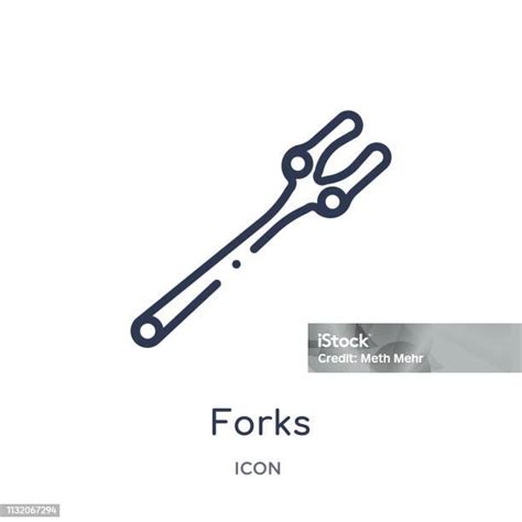 음료 개요 컬렉션에서 선형 포크 아이콘입니다 얇은 라인 포크 벡터 흰색 배경에 고립입니다 포크 트 렌 디 일러스트레이션 금속에 대한 스톡 벡터 아트 및 기타 이미지 Istock