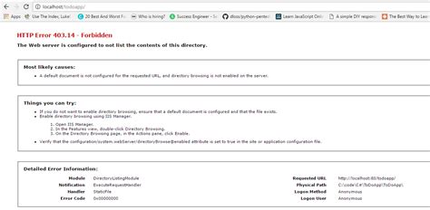Error 40314 Forbidden Aspnet Mvc Stack Overflow