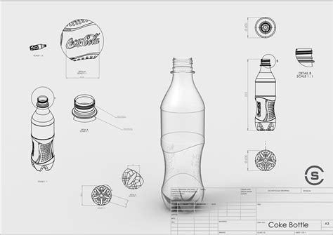 Product Technical Documentation Bottle With Orthogonal And Isometric