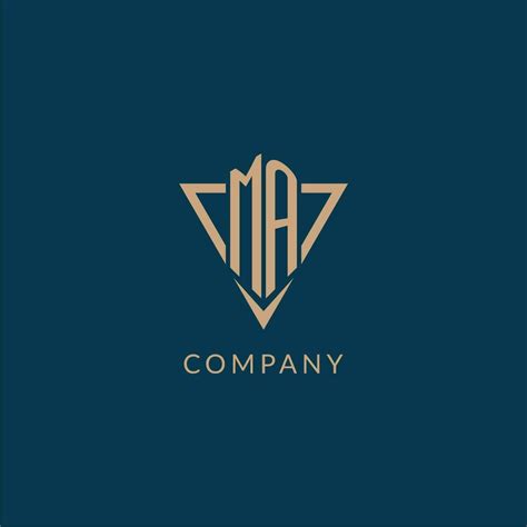Ma Logo Initials Triangle Shape Style Creative Logo Design 27136491