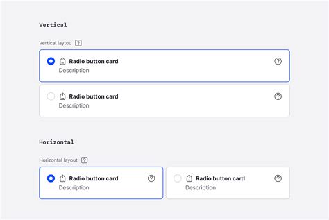 Usage Radio Button Card Soul Design System