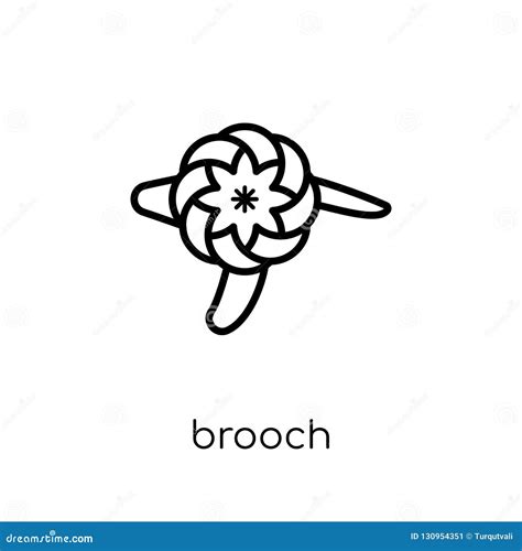 Brooch Icon Trendy Modern Flat Linear Vector Brooch Icon On White Background From Thin Line