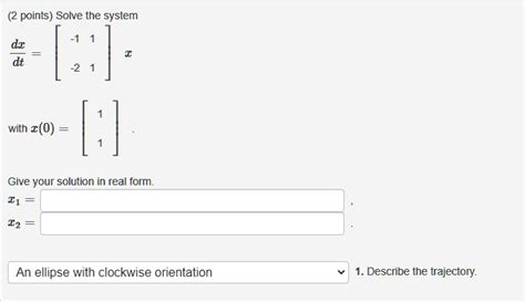 solved points solve the system dc [a with 2 0 [ give your
