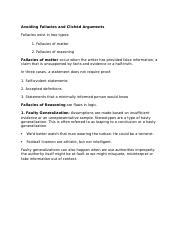 Fallacies Lecture and List of Examples 1 docx Avoiding Fallacies and Clichéd Arguments
