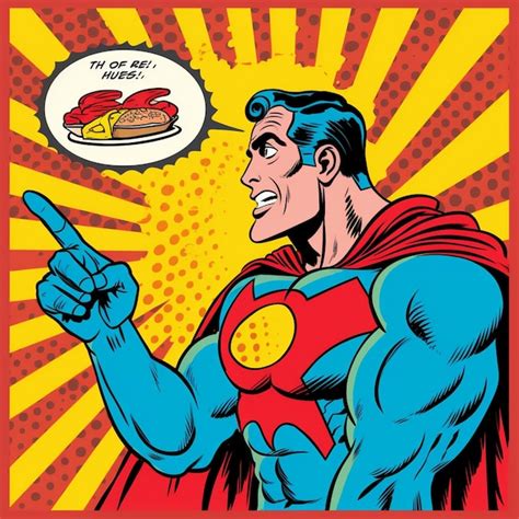 Un Personnage De Bande Dessinée Désignant Un Hamburger Avec Une
