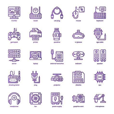 Computer Hardware icon pack for your website design, logo, app, and user interface. Computer ...