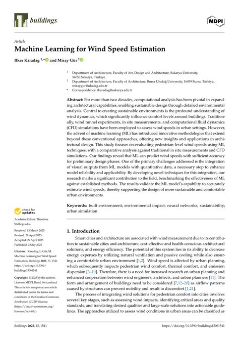 Pdf Machine Learning For Wind Speed Estimation