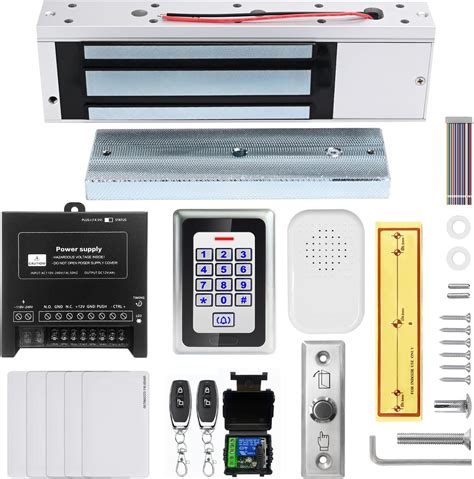 Access Control System 1200lb Electric Magnetic Door Lock Kit Rfid Keypad Remotes Exit Button