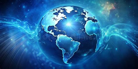 Global Network Connections A Futuristic Visualization Of Worldwide Data Streams And