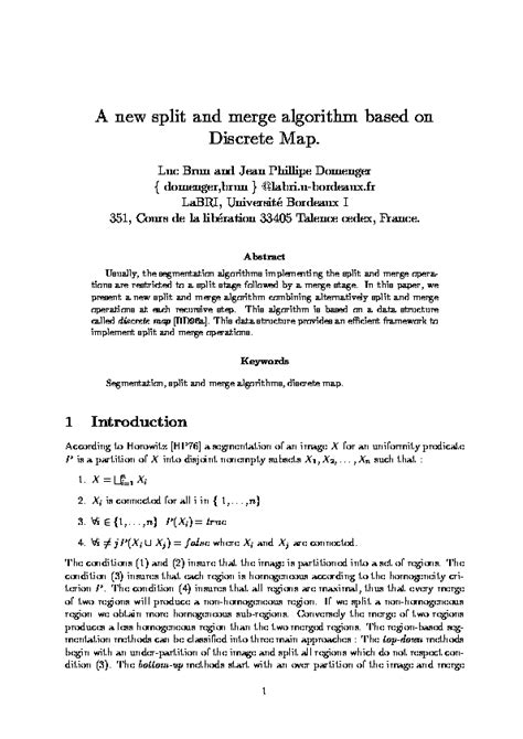 Pdf A New Split And Merge Algorithm Based On Discrete Map