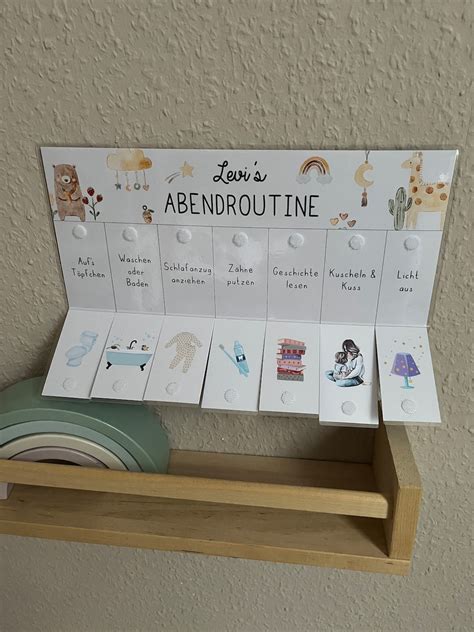 Kinder Abend Routineplan Abendroutine Tiere Personalisiert Etsy De